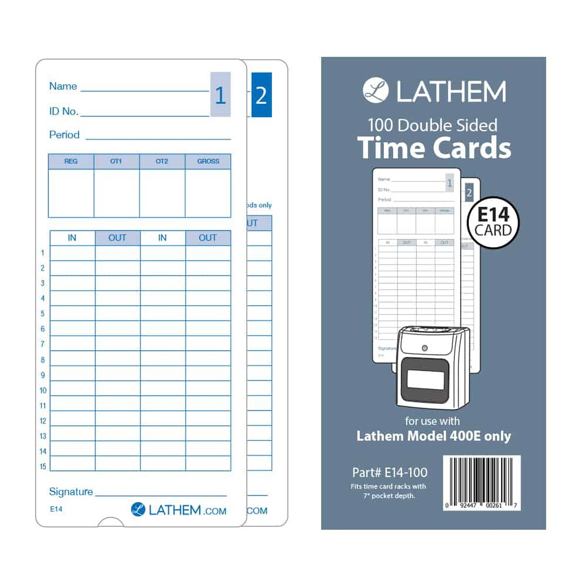 Lathem | E14-100 Time Cards (100 pack)